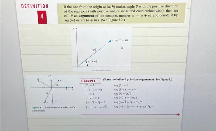 Solved EXAMPLE 1 (Some moduli and principal arguments) See | Chegg.com