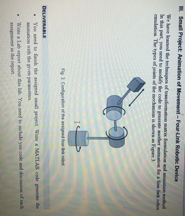 III. Small Project Animation of Movement - Four-Link | Chegg.com