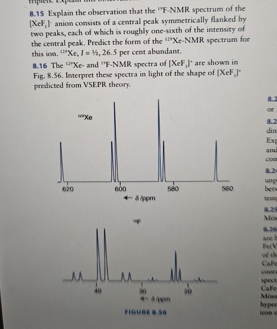 Solved 8.15 ﻿Explain the observation that the ?19F-NMR | Chegg.com