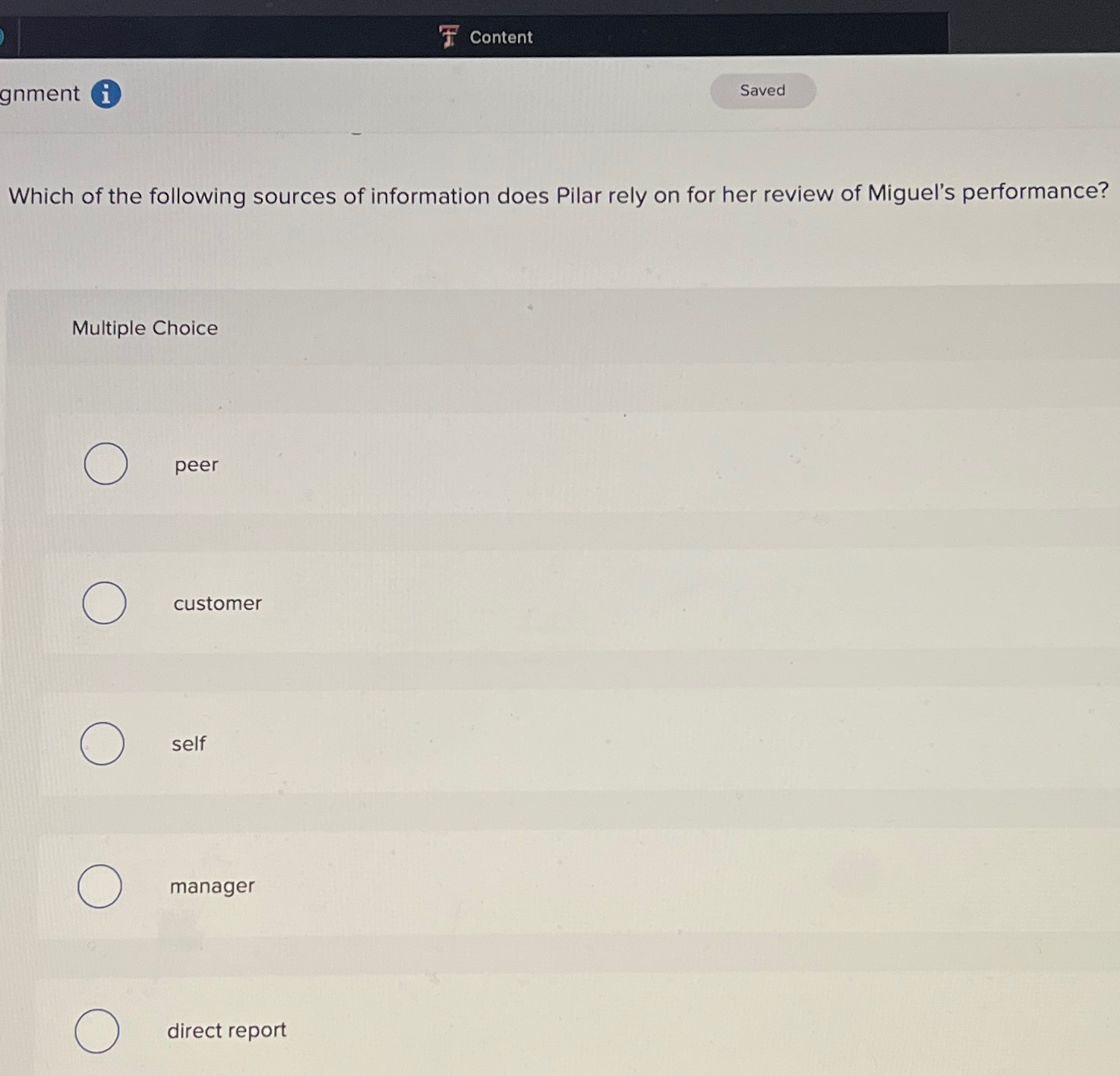 Solved ContentWhich of the following sources of information | Chegg.com