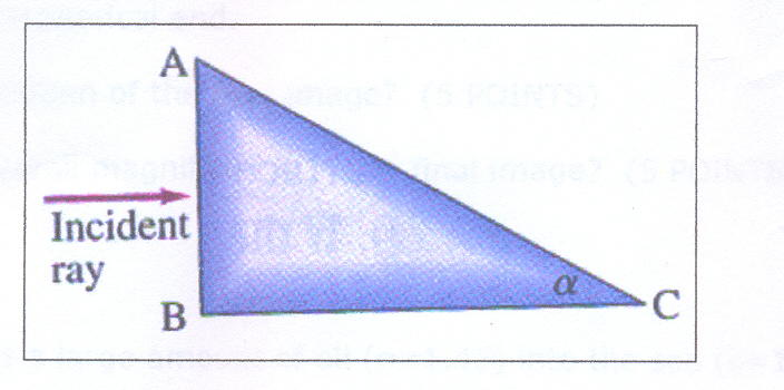 Solved Light is incident along the normal on face AB of a | Chegg.com