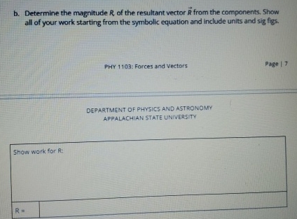 b. ﻿Determine the magnitude R, ﻿of the resultant | Chegg.com