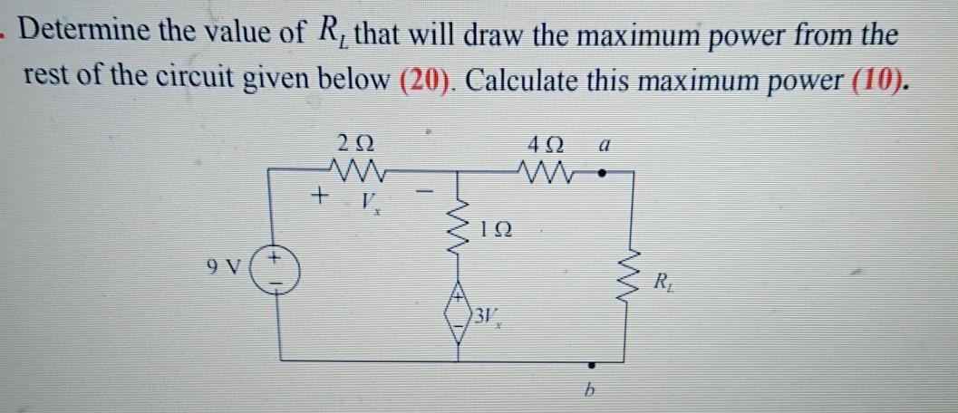 Solved Determine the value of R, that will draw the maximum | Chegg.com