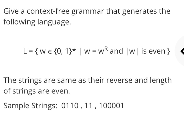 Solved Give a context-free grammar that generates the | Chegg.com