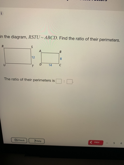 Solved In the diagram, RSTU ~ ABCD. Find the ratio of their | Chegg.com