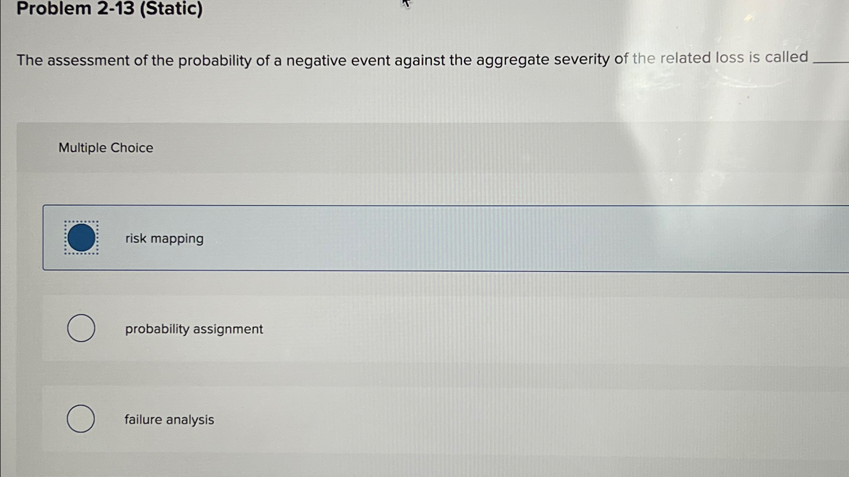 Solved Problem 2-13 (Static)The assessment of the | Chegg.com