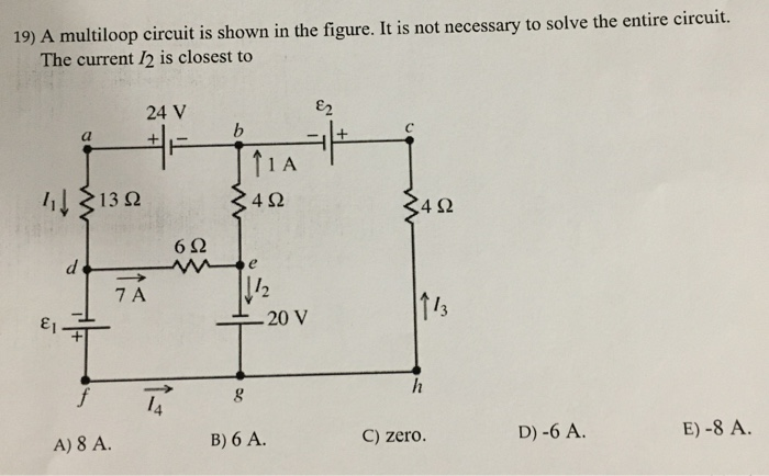 Solved 19) A multiloop circuit is shown in the figure. It is | Chegg.com