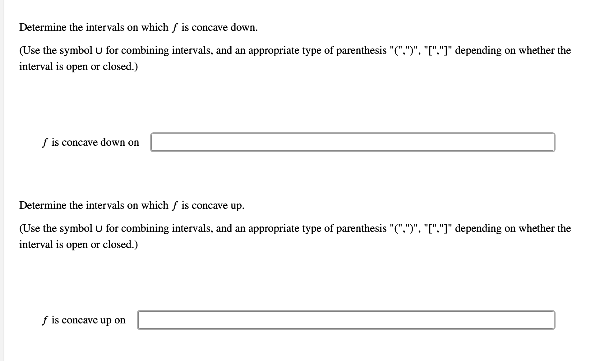 f∪for combining intervals, and an ﻿appropriate type | Chegg.com
