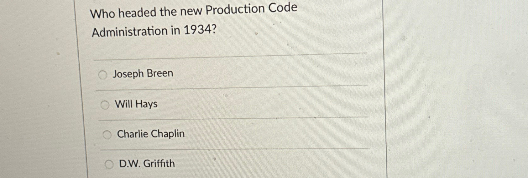 Solved Who headed the new Production Code Administration in | Chegg.com