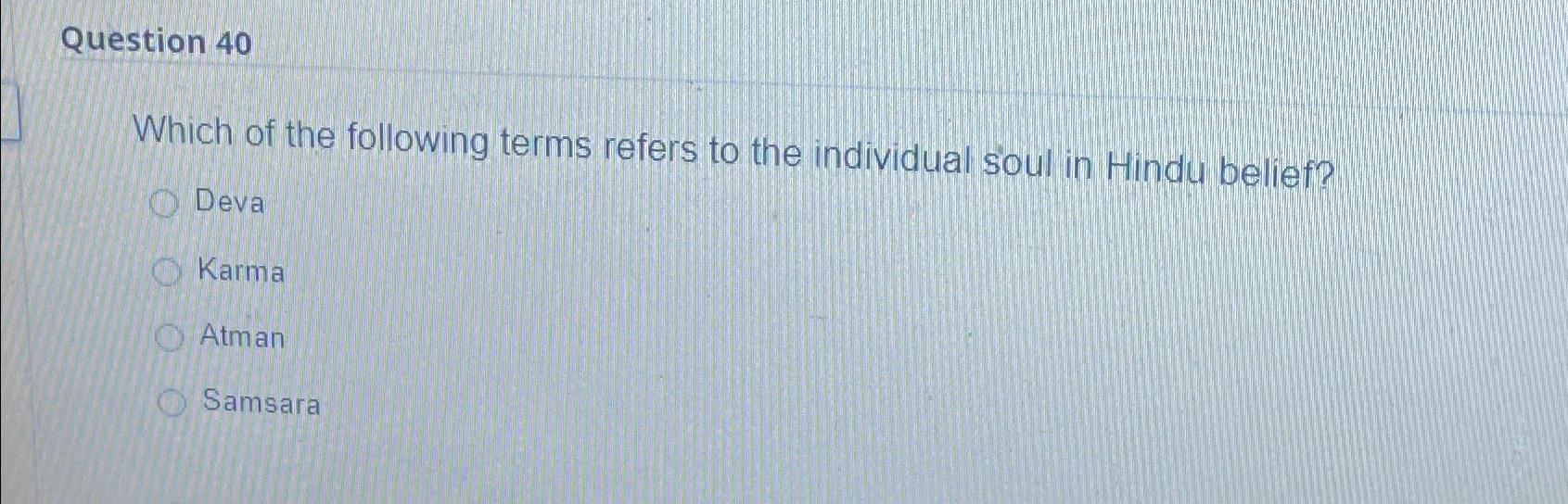 Solved Question 40Which of the following terms refers to the | Chegg.com Solved Question 40Which of the following terms refers to the | Chegg.com