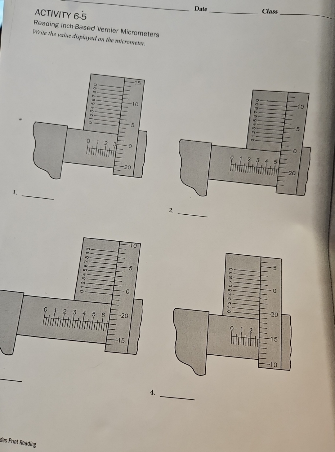 Solved ACTIVITY 6-5DateClassReading Inch-Based Vernier | Chegg.com