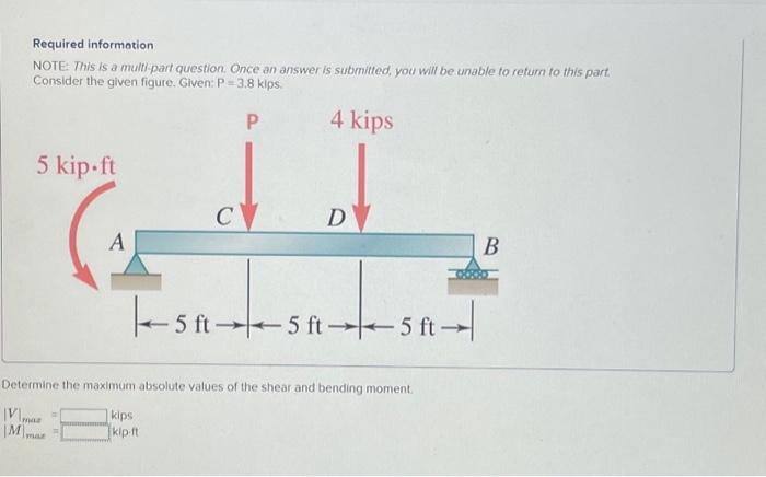 Solved Consider the given figure. P = 3.8 kips.Determine the | Chegg.com