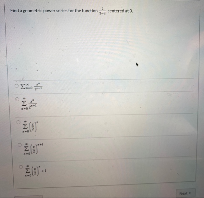 Solved Find a geometric power series for the function | Chegg.com
