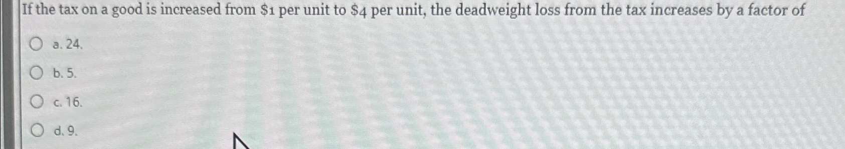 Solved If the tax on a good is increased from $1 ﻿per unit | Chegg.com
