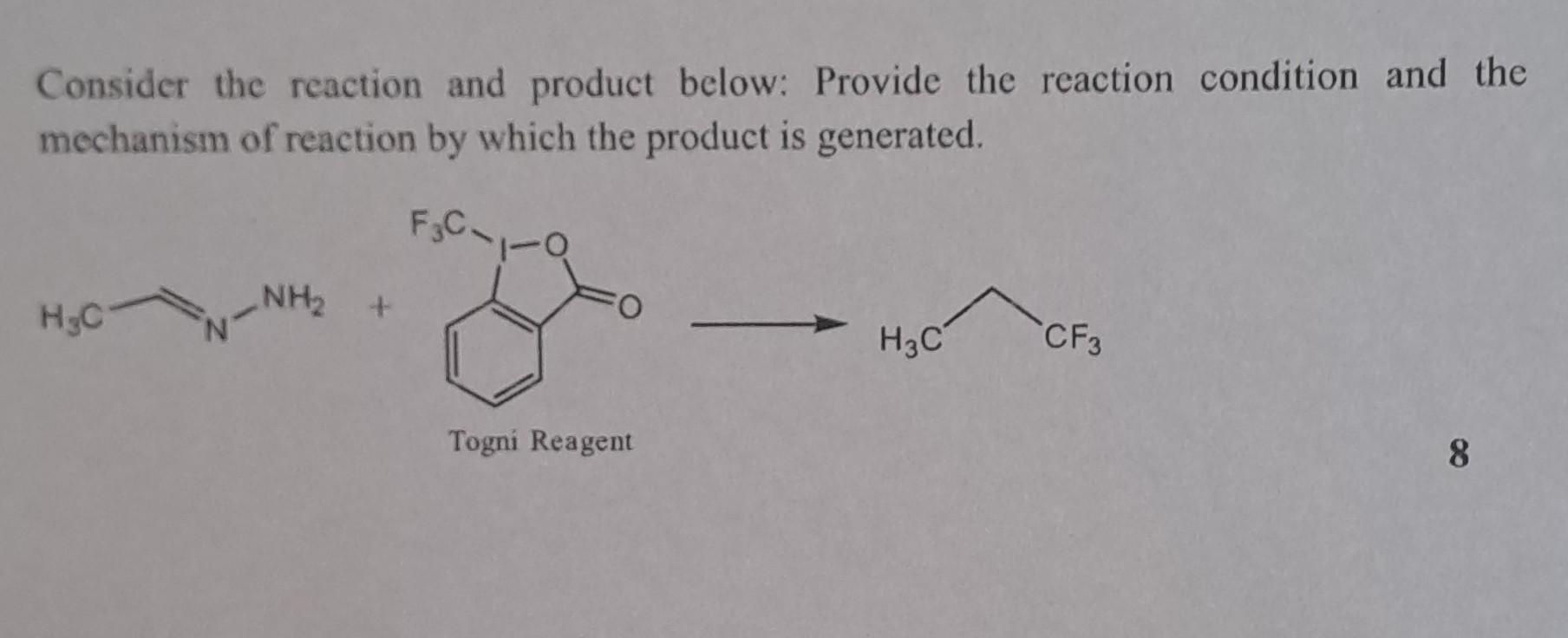 Solved Consider the reaction and product below: Provide the | Chegg.com