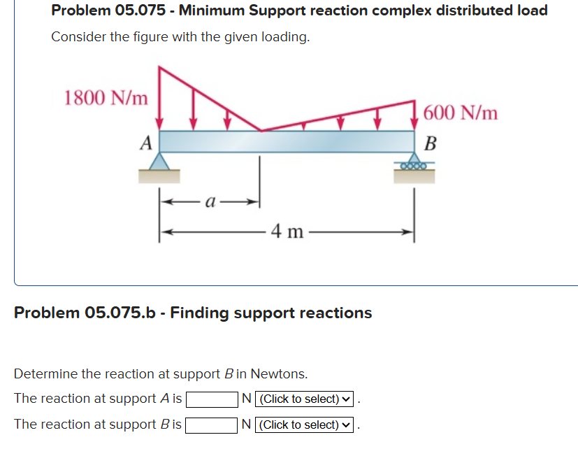 Solved Problem 05.075 - ﻿Minimum Support reaction complex | Chegg.com