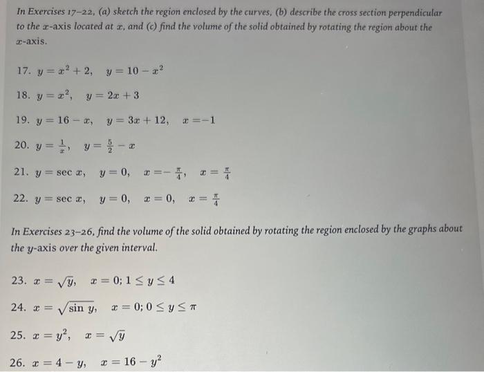Solved In Exercises 17−22,(a) sketch the region enclosed by | Chegg.com