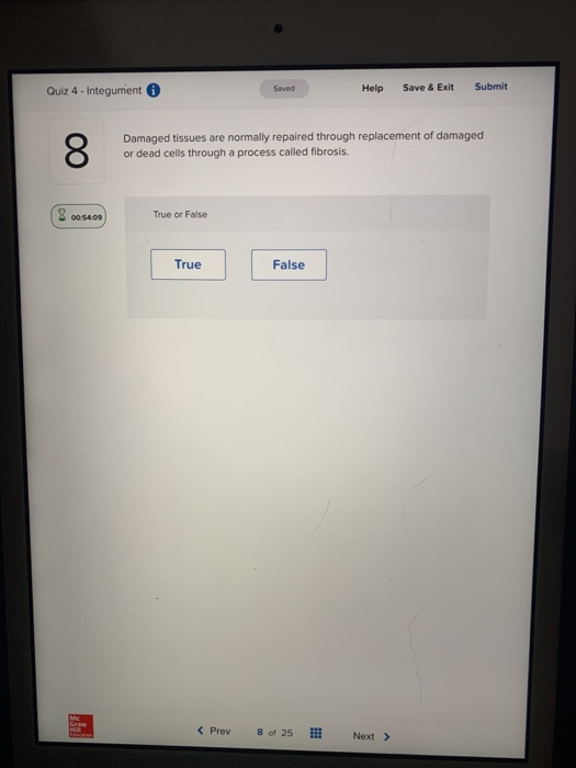 Solved Quiz 4 - Integument Saved Help Save & Exit Submit 8 | Chegg.com