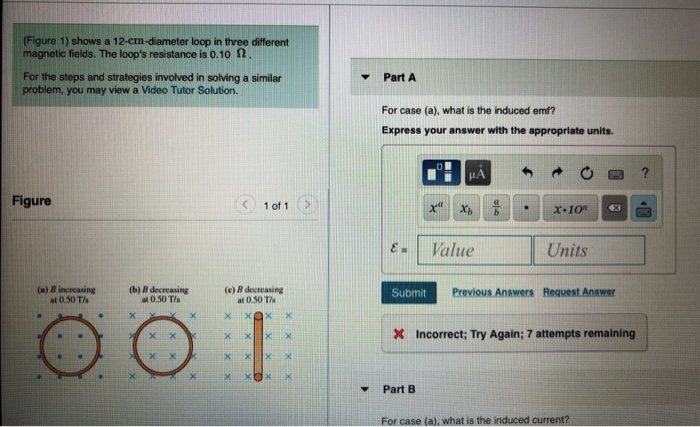 Solved (Figure 1) shows a 12-cm-diameter loop in three | Chegg.com