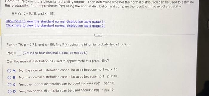 Solved Compute P(x) using the binomial probability formula. | Chegg.com