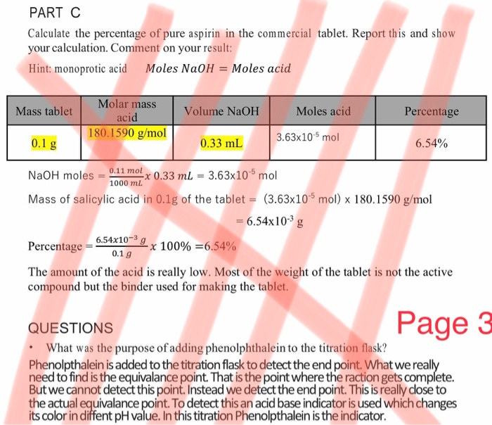 Solved Acid-Base Titrations Name REPORT Date Section PART A | Chegg.com