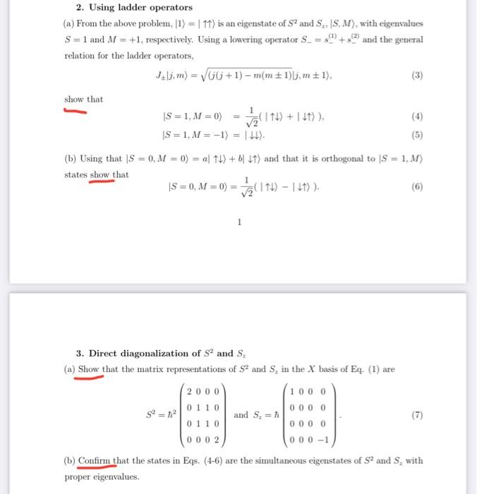 Solved 2. Using ladder operators (a) From the above problem, | Chegg.com
