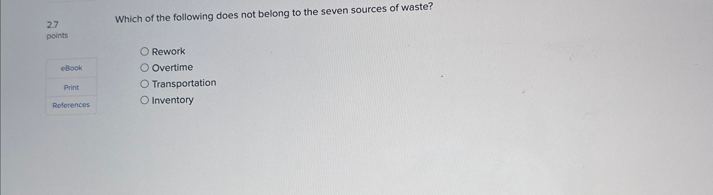 Solved 2.7 ﻿Which of the following does not belong to the | Chegg.com