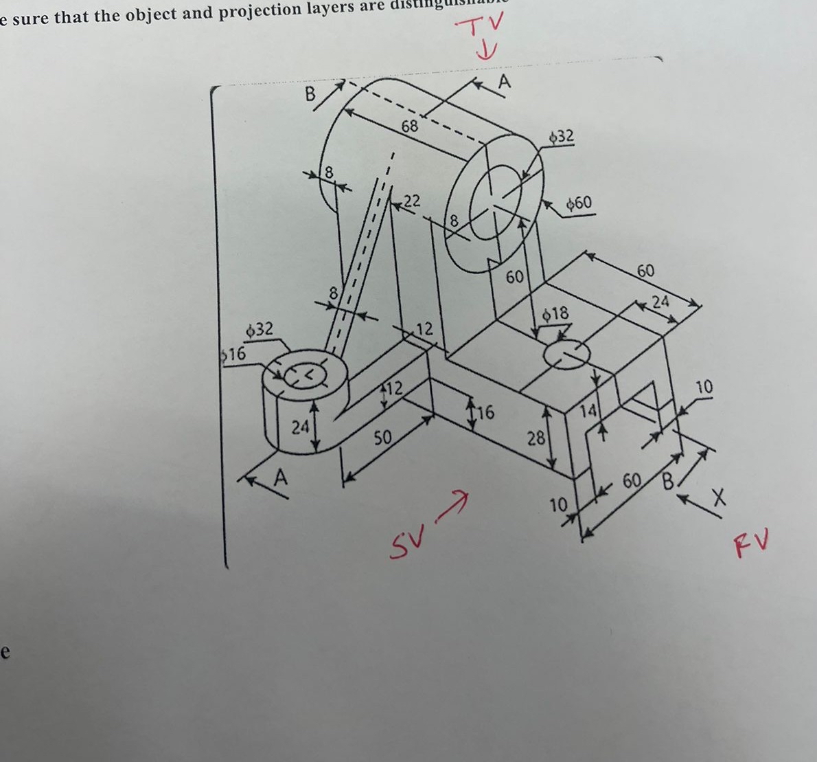 Solved Draw the three standrd views ( ﻿orthgraphic views) | Chegg.com