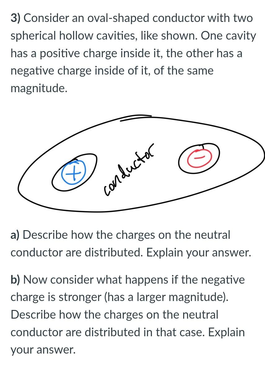 Solved 3) Consider an oval-shaped conductor with two | Chegg.com