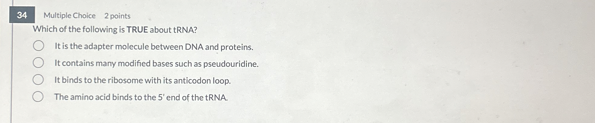 Solved 34Multiple Choice 2 ﻿pointsWhich of the following is | Chegg.com