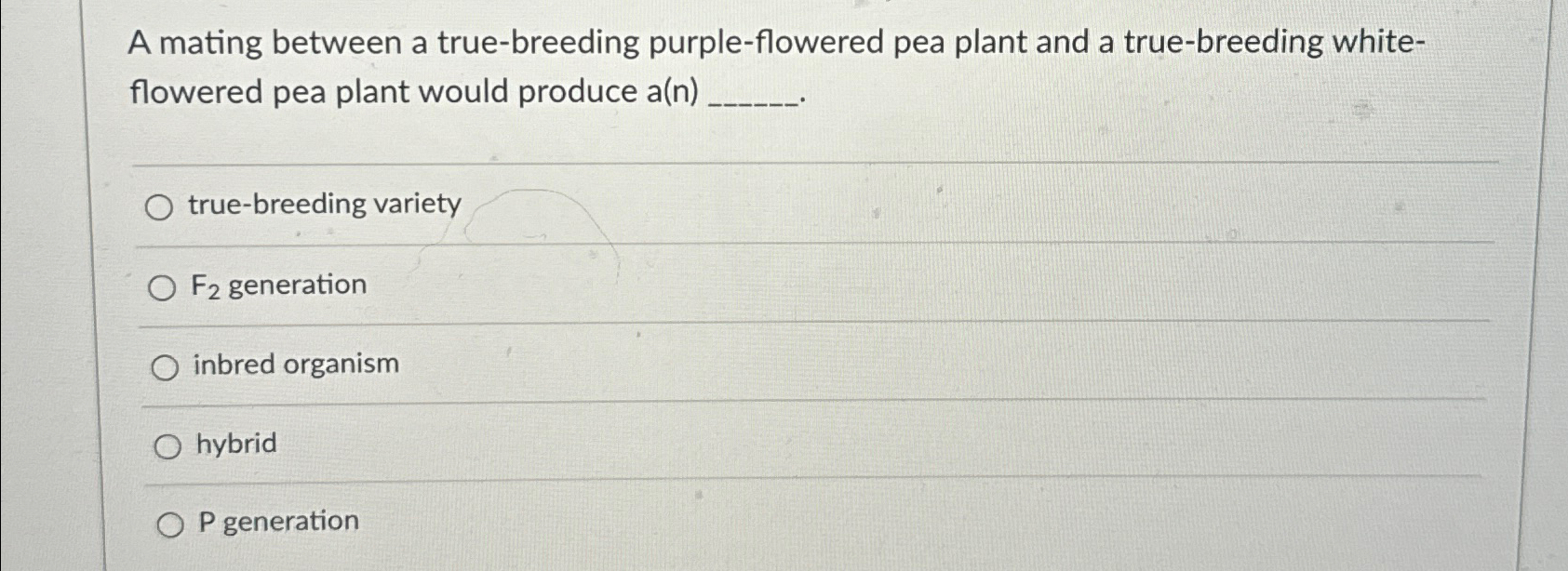 Solved A mating between a true-breeding purple-flowered pea | Chegg.com