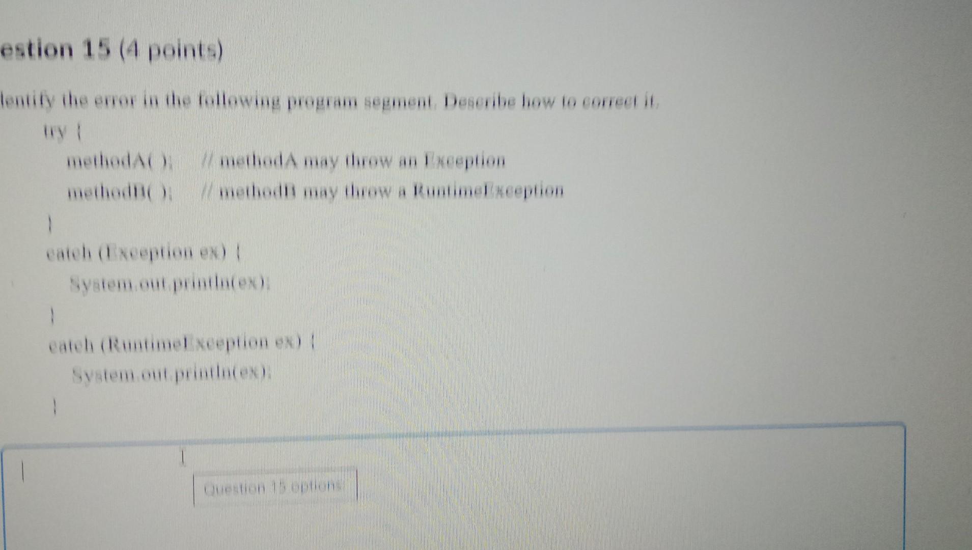 Solved mitify the error in the following program segment | Chegg.com