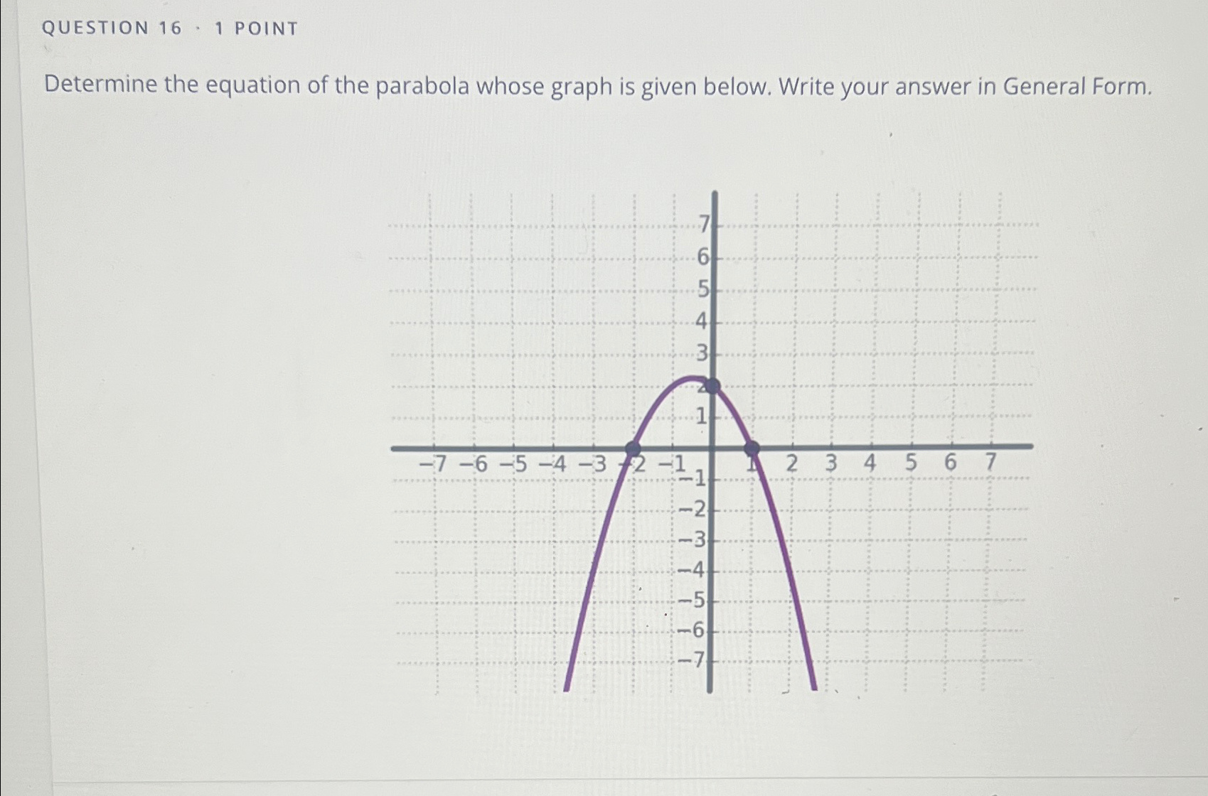 Solved QUESTION 16 - 1 ﻿POINTDetermine the equation of the | Chegg.com
