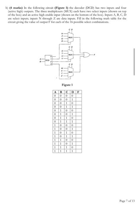 Solved b) (4 marks) In the following circuit (Figure 1) the | Chegg.com