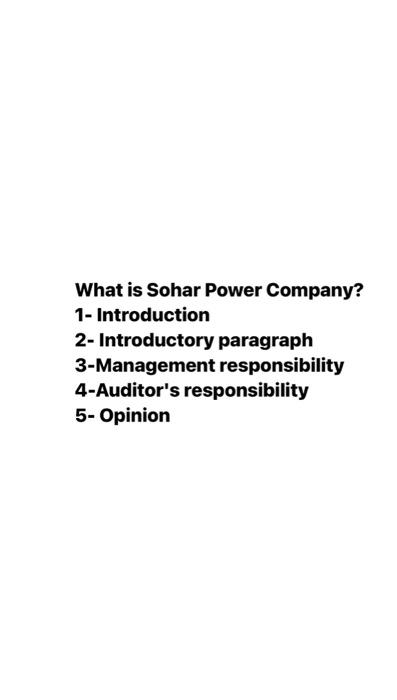 Solved What is Sohar Power Company? 1- Introduction 2- | Chegg.com