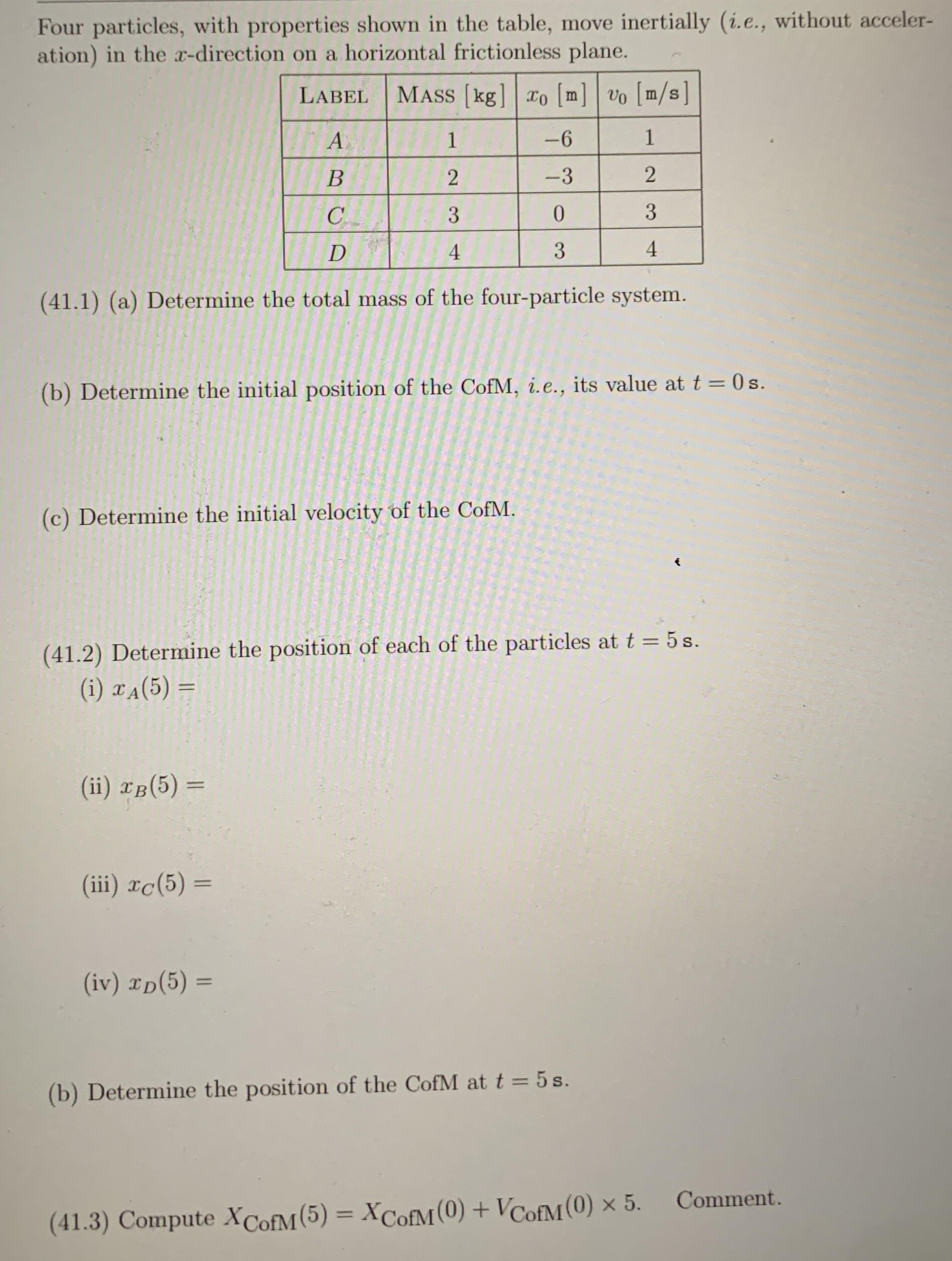 Solved Four particles, with properties shown in the table, | Chegg.com
