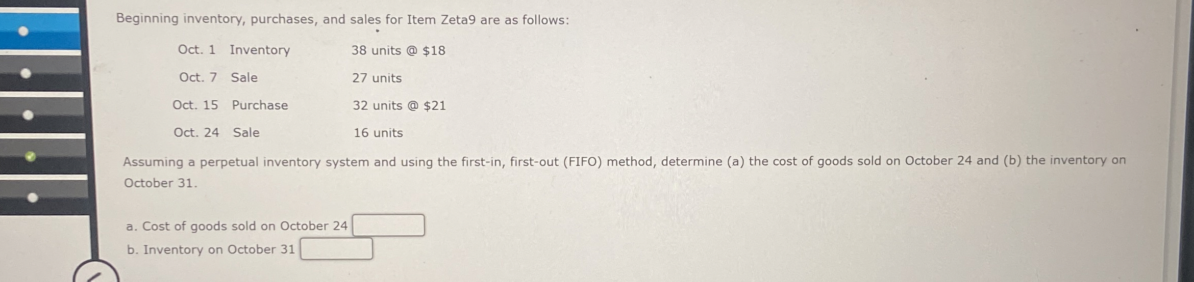 Solved Beginning inventory, purchases, and sales for Item | Chegg.com