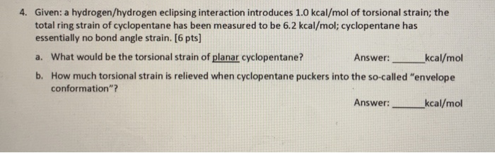 Solved 4. Given: a hydrogen/hydrogen eclipsing interaction | Chegg.com