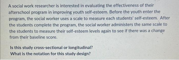A social work researcher is interested in evaluating | Chegg.com