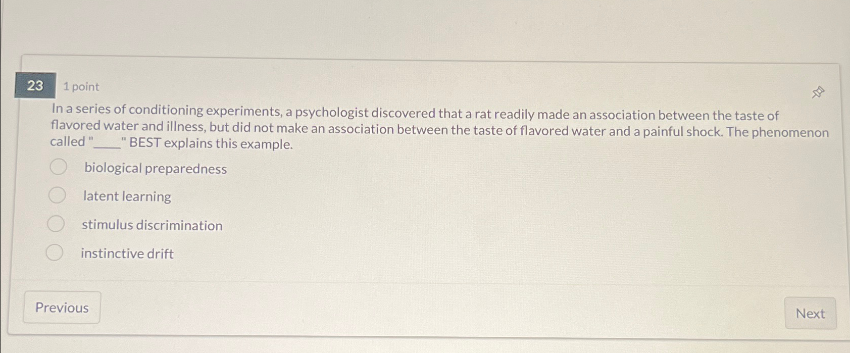 Solved 1 ﻿pointIn a series of conditioning experiments, a | Chegg.com
