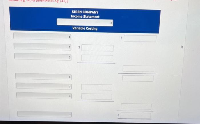 Solved Siren Company builds custom fishing lures for | Chegg.com