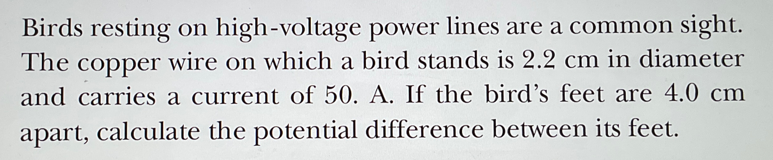 Solved Birds resting on high-voltage power lines are a | Chegg.com