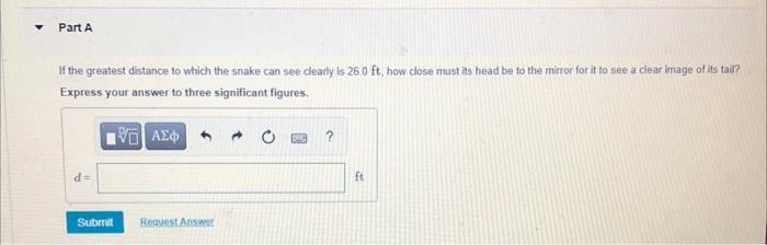 Solved A 11.0-foot-long, nearsighted python is stretched out | Chegg.com