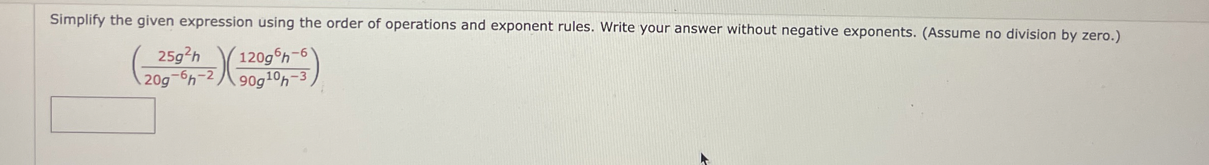 Solved Simplify the given expression using the order of | Chegg.com
