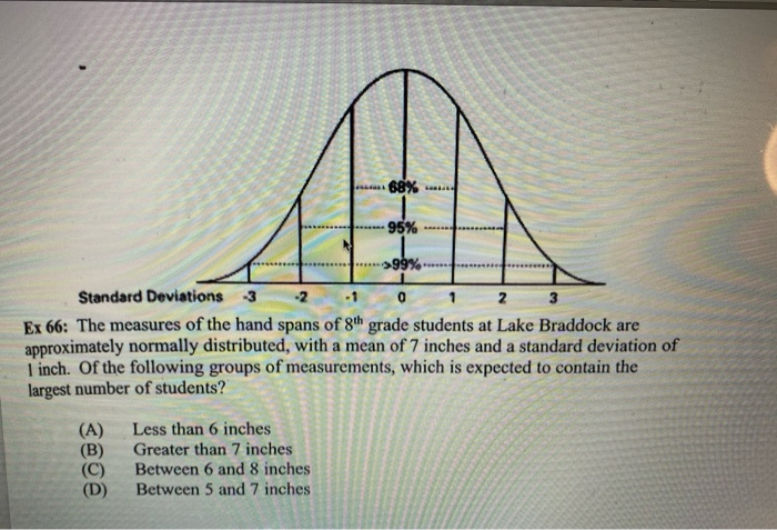 Solved 68% 95% >99% 1 3 Standard Deviations -3 -2 0 2 Ex 66: | Chegg.com