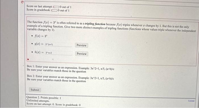 Solved Score on last attempt: 0 out of 1 Score in gradebook: | Chegg.com