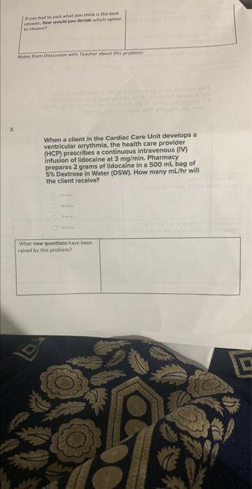 Solved when a client in the cardiac. are unit develops a | Chegg.com