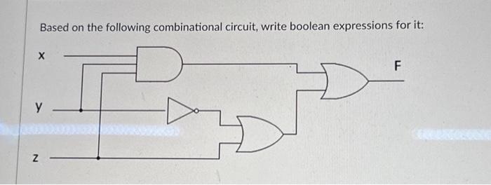 Solved Based on the following combinational circuit, write | Chegg.com
