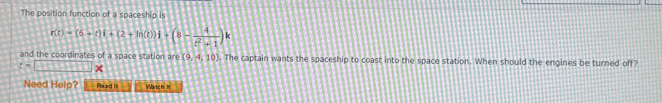 Solved The position function of a spaceship | Chegg.com