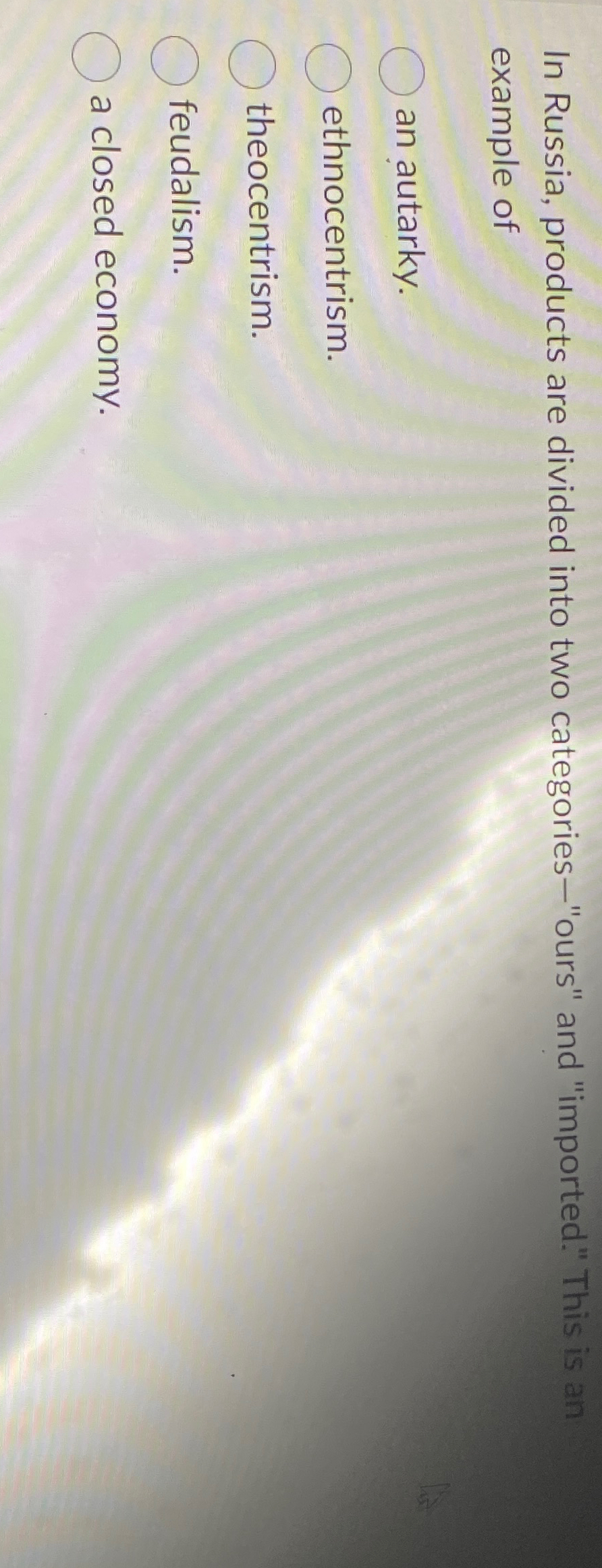 Solved In Russia, products are divided into two | Chegg.com